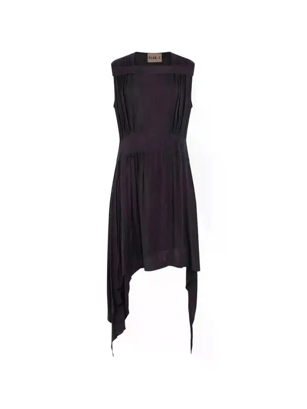 Plan C Draped Sleeveless Midi Dress