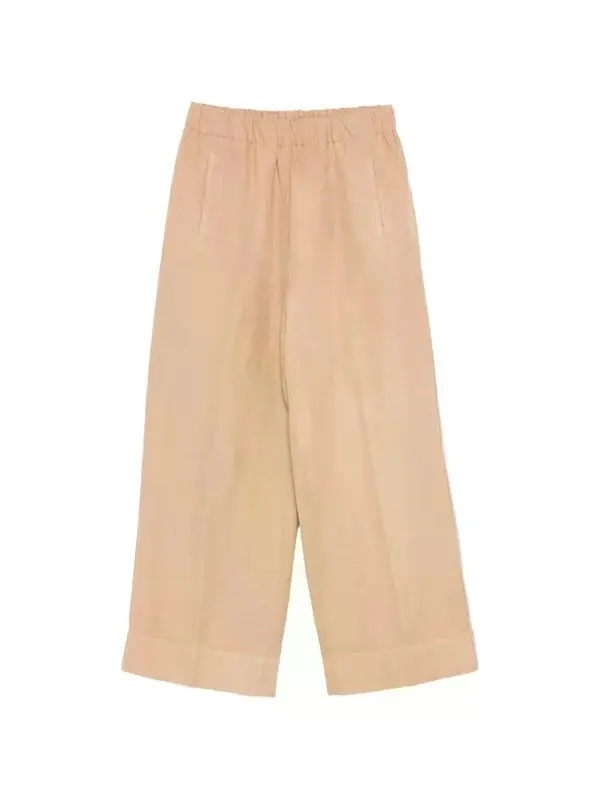 ROSSO 35 Elasticated Waist Cropped Trousers - Brown
