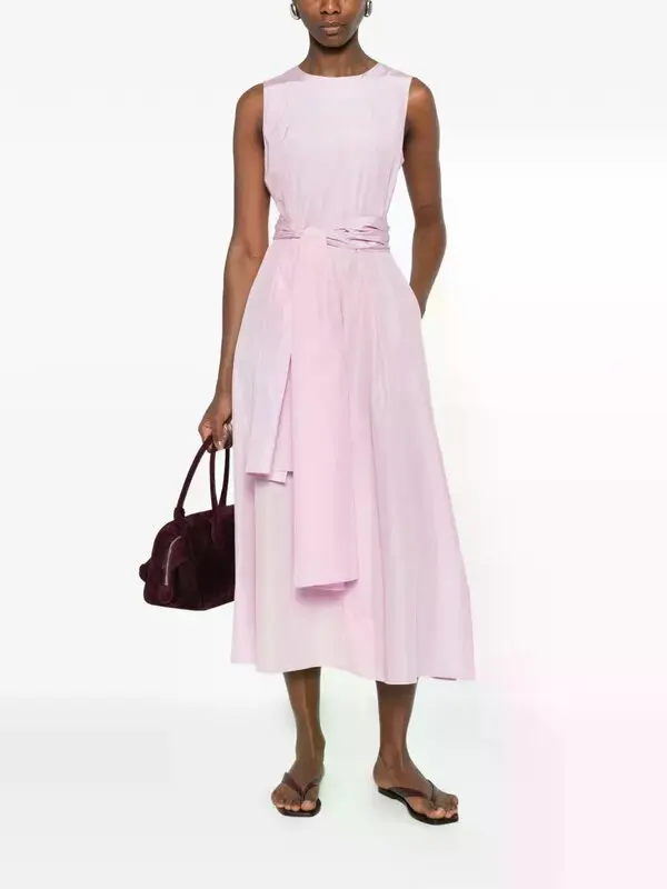 ROSSO 35 Belted Sleeveless Midi Dress