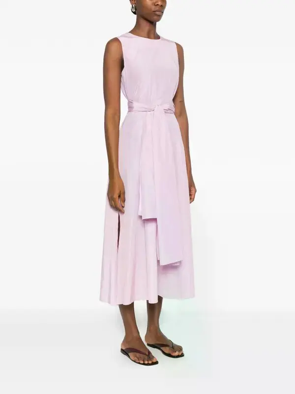 ROSSO 35 Belted Sleeveless Midi Dress
