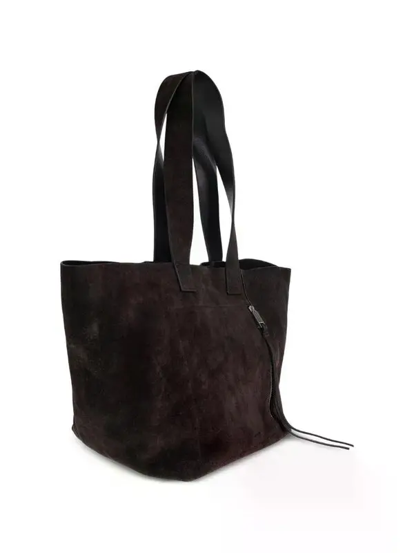 ALLSAINTS Alba Zip Leather Tote Bag - Brown