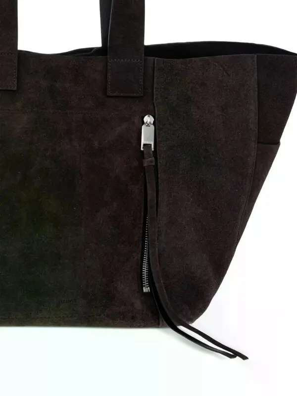 ALLSAINTS Alba Zip Leather Tote Bag - Brown