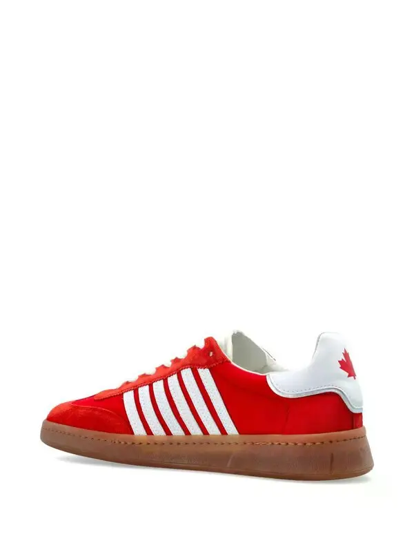 Dsquared2 The Boxer" Striped Detail Leather Sneakers - Red