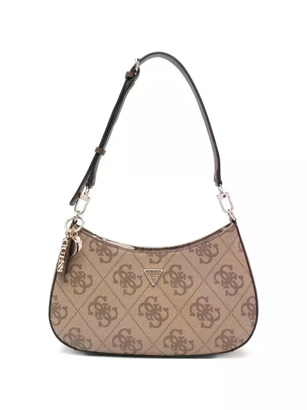 Guess Monogram Charm Shoulder Bag - Neutrals