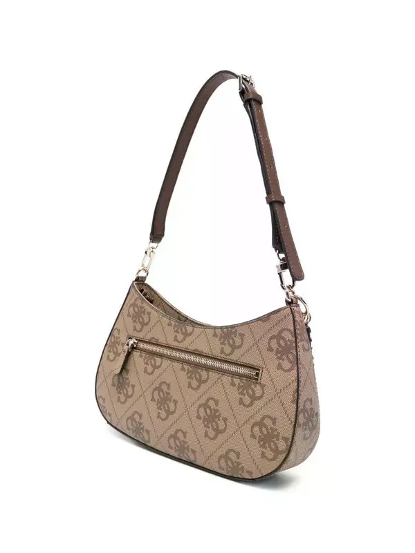 Guess Monogram Charm Shoulder Bag - Neutrals