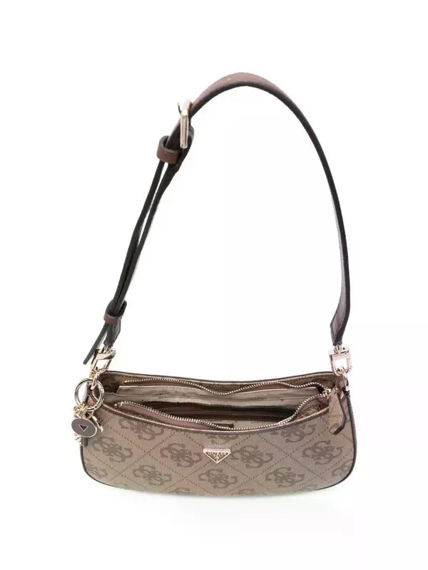 Guess Monogram Charm Shoulder Bag - Neutrals