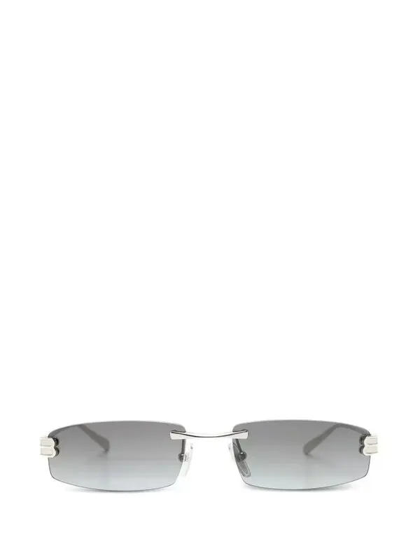 Balenciaga Rectangle-frame Rimless Sunglasses - Silver