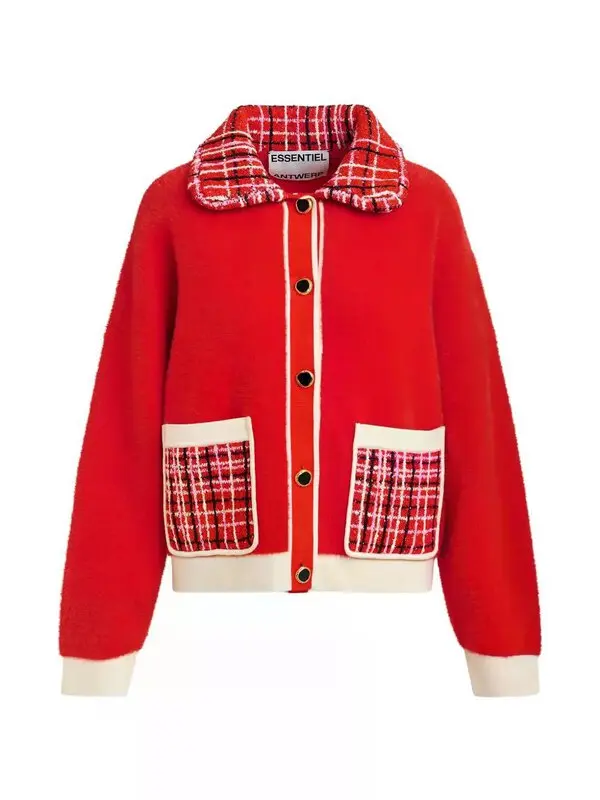 Essentiel Antwerp Tweed Collar Patch Pocket Cardigan
