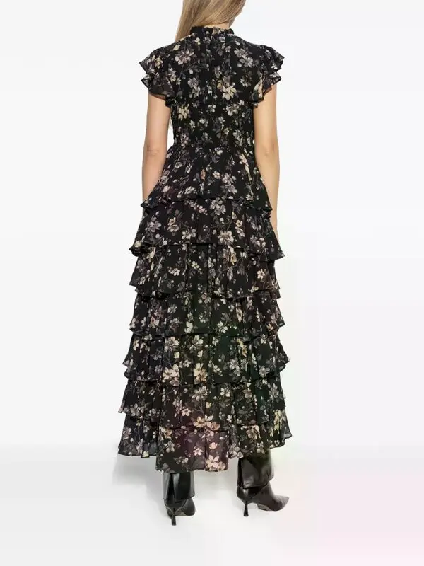 ALLSAINTS Shaela Floral-print Midi Dress - Black