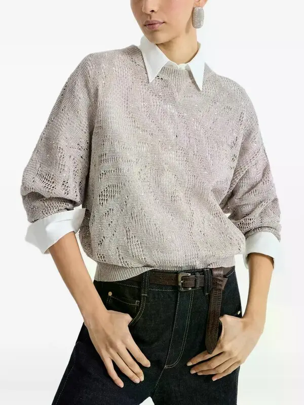 Brunello Cucinelli Open-knit Sweater - Neutrals