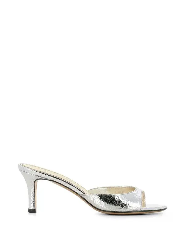 ANTONIO BARBATO MAESTRI VENEZIANI Open-toe Leather Mules - Silver