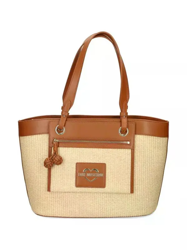 Moschino Contrasting-trim Tote Bag - Neutrals