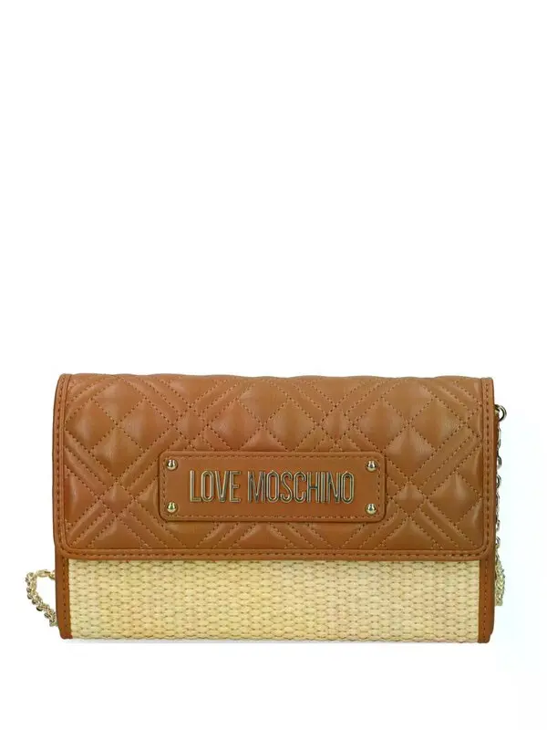 Moschino Quilted Woven Cross Body Bag - Brown