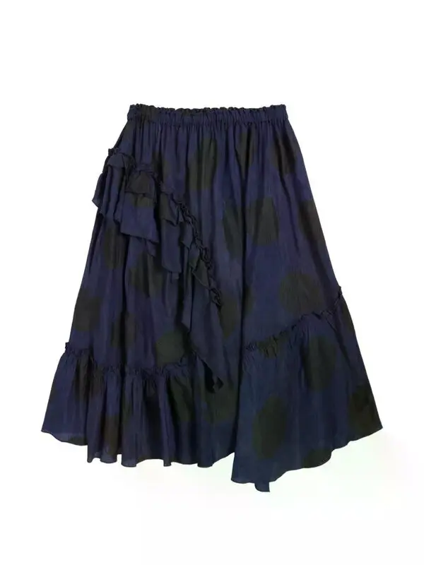 You Must Create Ruffled Spot Skirt - Blue