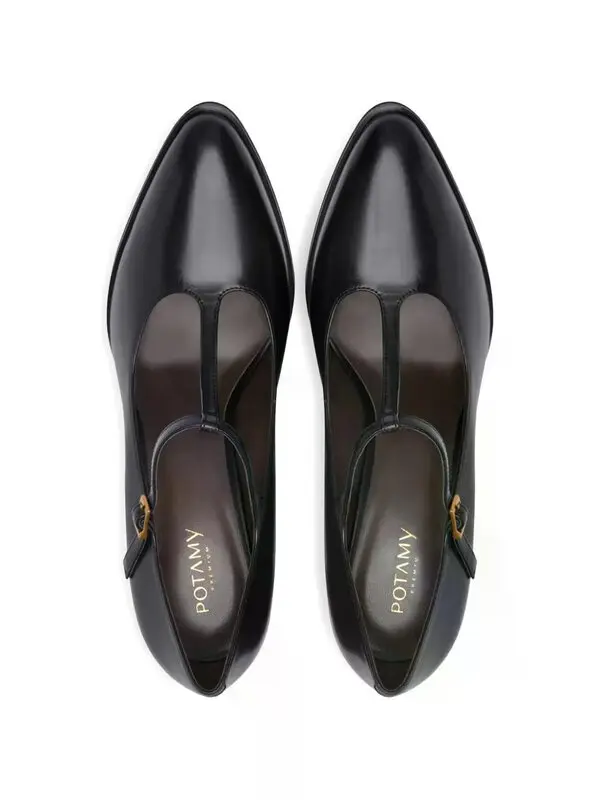 POTAMY T-strap Leather Pumps