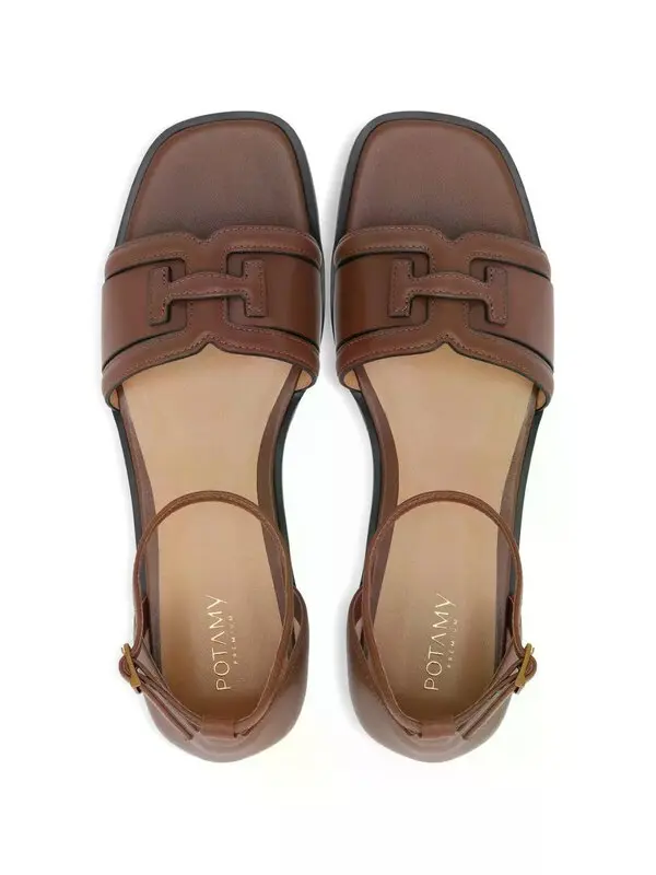 POTAMY Buckle-detail Leather Sandals