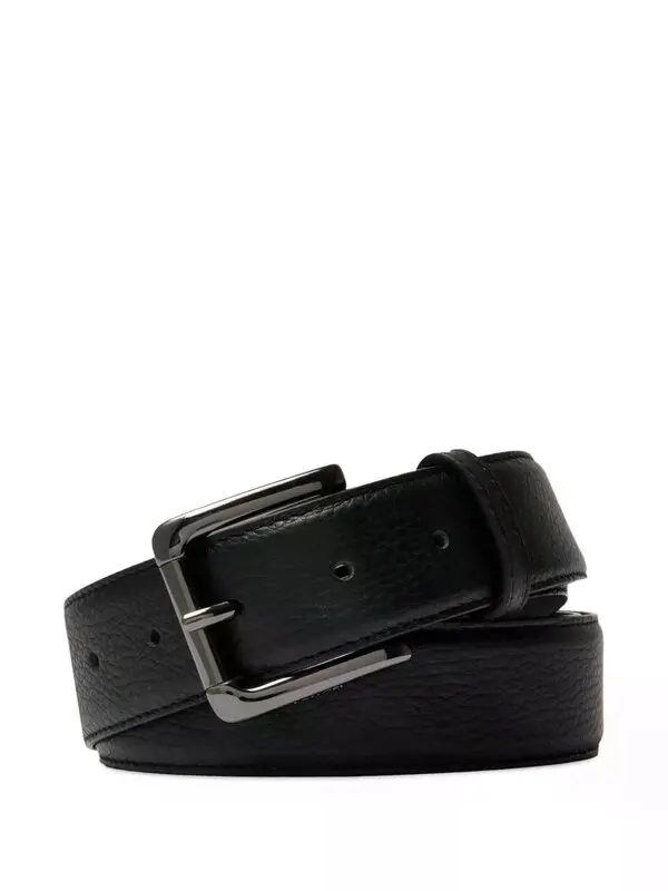 LANCEL Adjustable Grained-leather Belt - Black