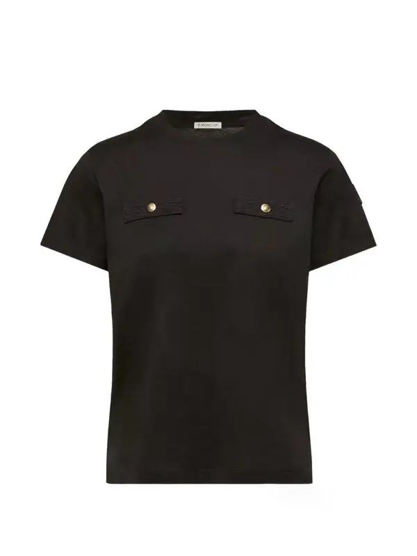 Moncler Button Detail T-shirt - Black
