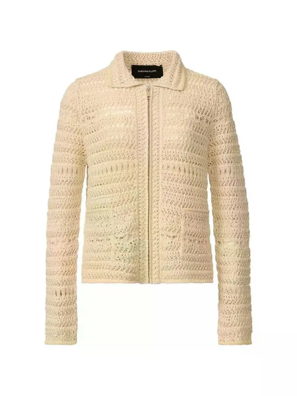 Fabiana Filippi Crochet Zip Jacket - Neutrals