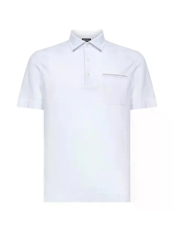 Zegna Chest Pocket-trim Polo Shirt - White