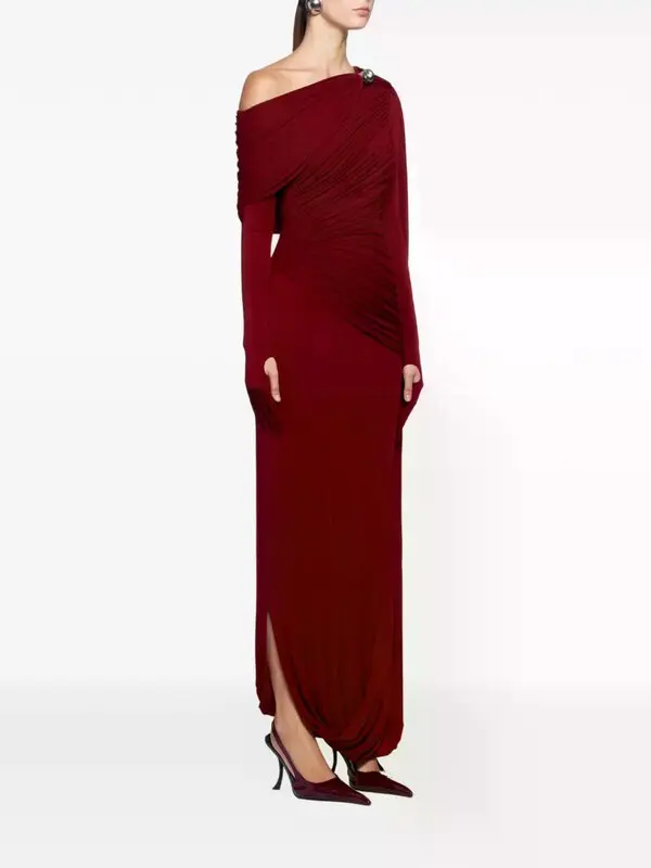 CHATS BY C.DAM Draped Brooch Dress