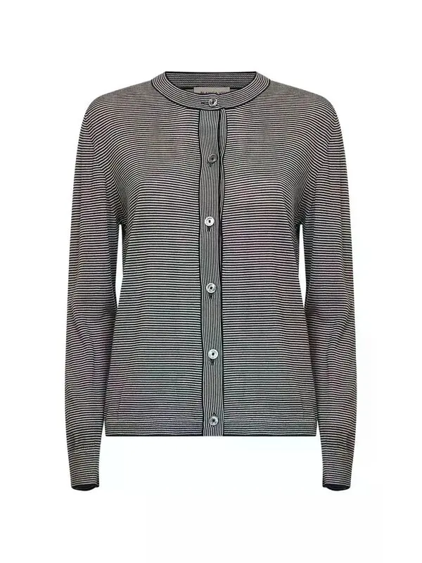 BLANCA VITA Buttoned Striped Cardigan