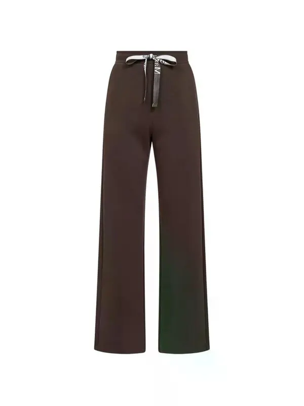 Max Mara Logo Waistband Wide Track Pants - Brown