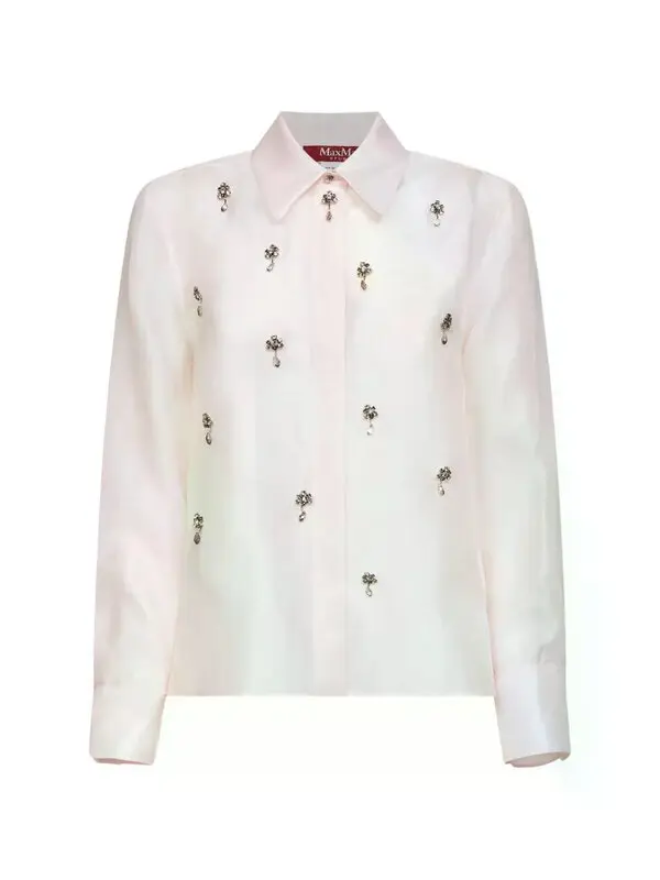 Max Mara Crystal-embellished Button Shirt - Pink