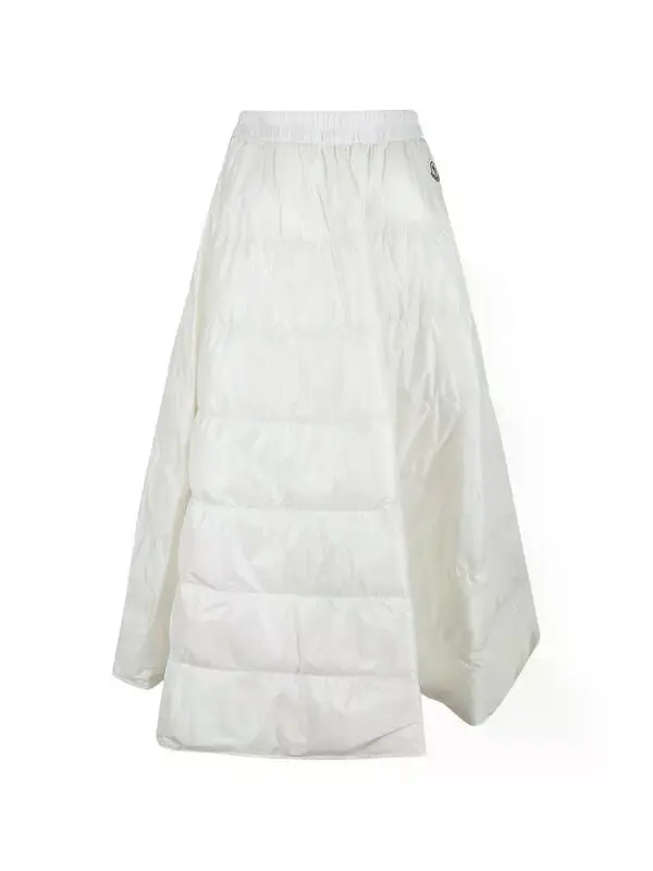 Moncler Quilted Logo-detail Midi Skirt - White