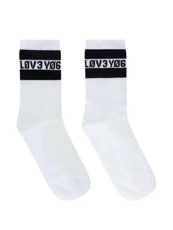 Red Valentino Stripe Socks - White