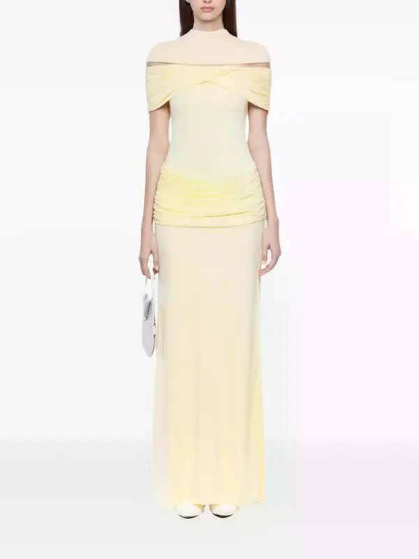 CHATS BY C.DAM Marlene Draped Maxi Dress - Yellow