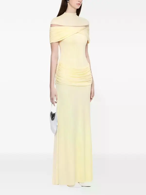 CHATS BY C.DAM Marlene Draped Maxi Dress - Yellow