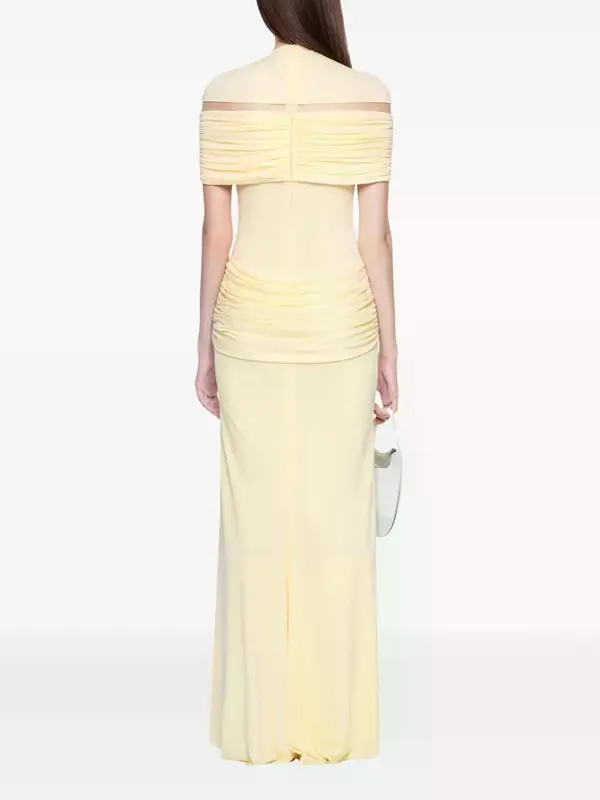 CHATS BY C.DAM Marlene Draped Maxi Dress - Yellow