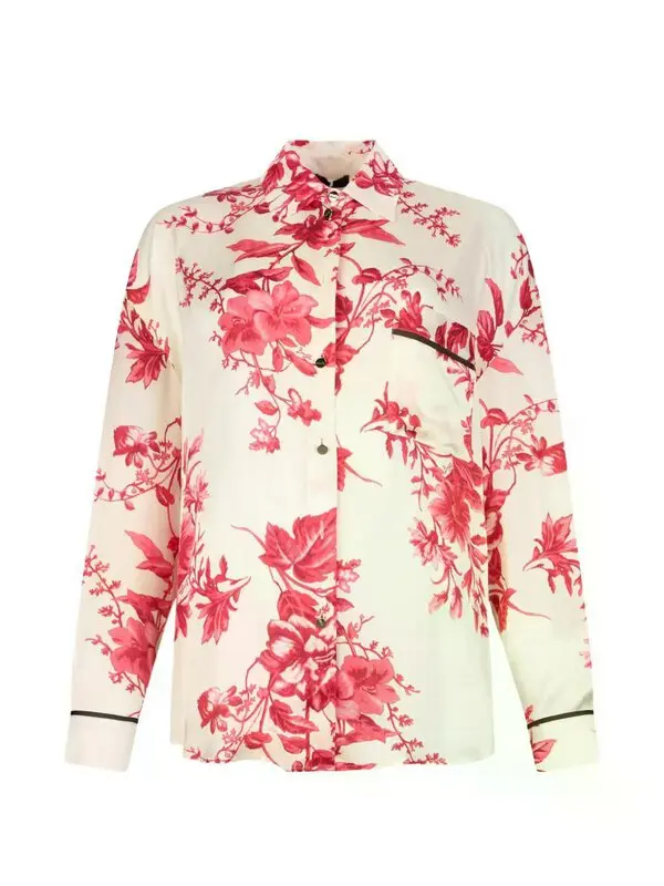 Liu Jo Floral Piped-hem Shirt - Neutrals