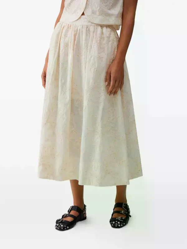 Liu Jo Embroidered Muslin Skirt - Neutrals