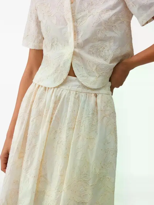 Liu Jo Embroidered Muslin Skirt - Neutrals
