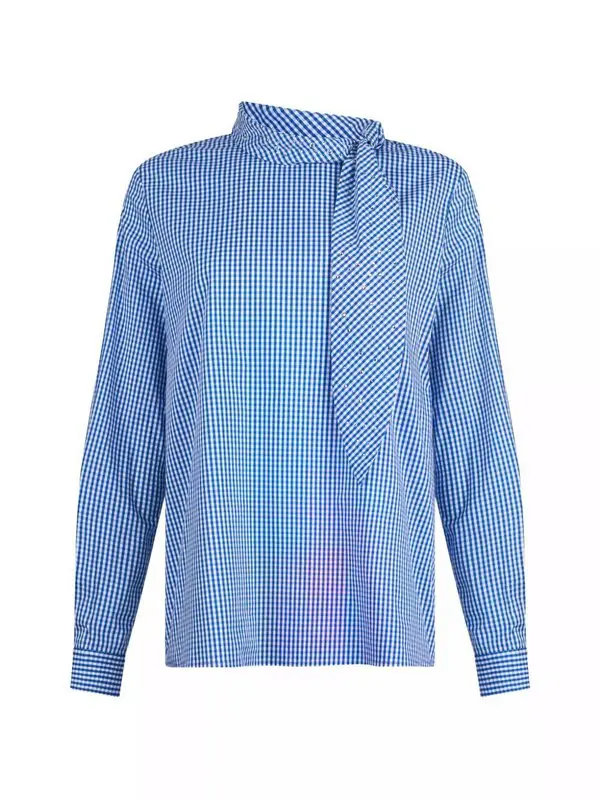 Liu Jo Rhinestone-embelished Bow-collar Blouse - Blue