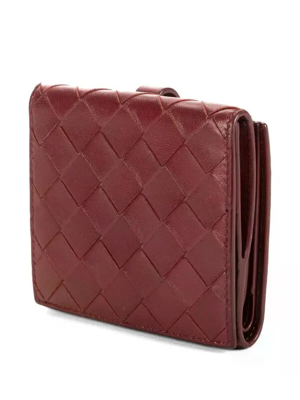 Bottega Veneta Intrecciato Leather Wallet - Red