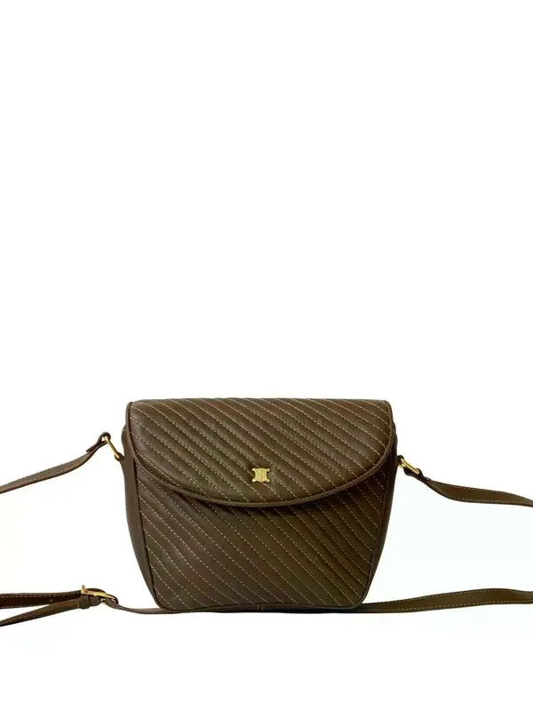 Celine 2008 Quilted Leather Flap Crossbody Bag - Brown