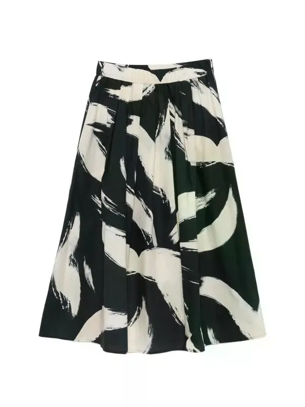 ROSSO 35 Brushstroke Pleated Skirt