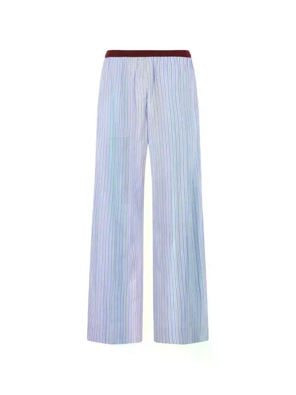 Plan C Striped Palazzo Pants - Blue