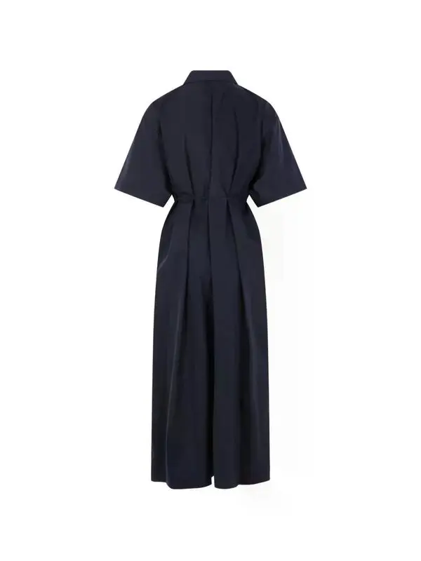 Plan C Buttoned Tie-waist Midi Dress
