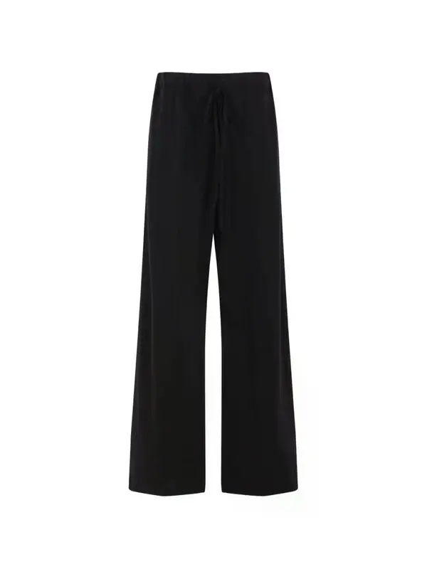 Plan C Drawstring Palazzo Pants - Black