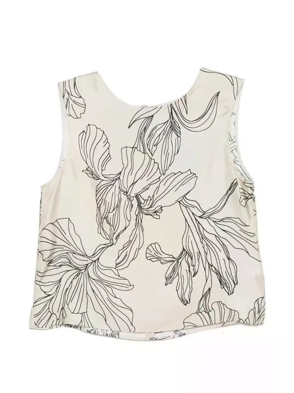 ROSSO 35 Floral Sleeveless Blouse - Neutrals
