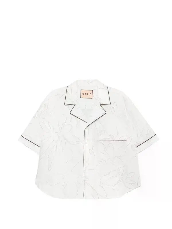 Plan C Floral Print Shirt - White