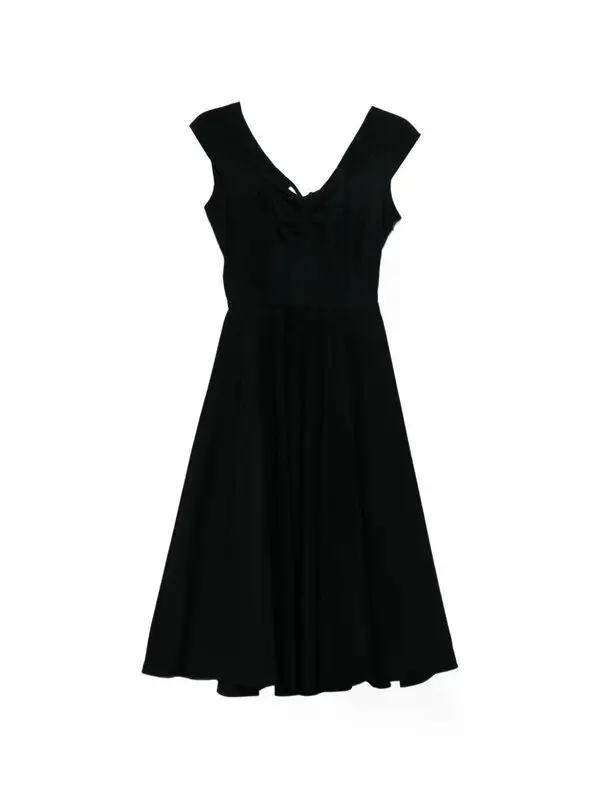 Aspesi Cut-out Ruched Midi Dress - Black