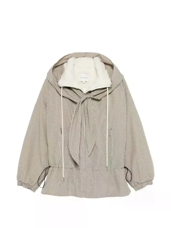 VIKTORIA CHAN Checked Hooded Jacket - Neutrals