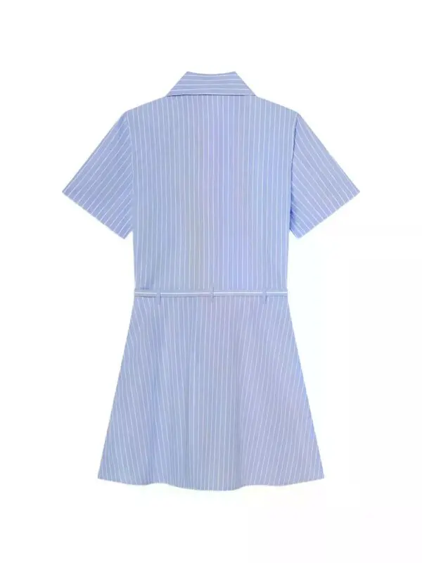 FRAME Striped-pattern Belted Mini Dress