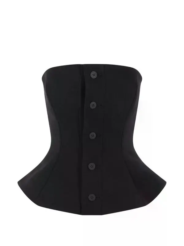Issey Miyake Arms Buttoned Bustier Top - Black