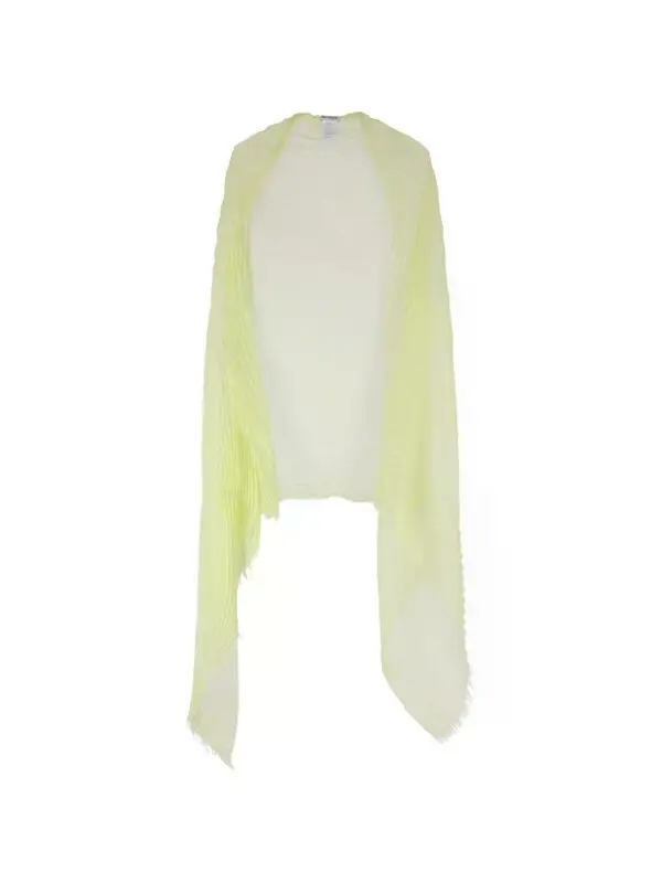 Issey Miyake Feather Ramie Pleats Stole Scarf - Green